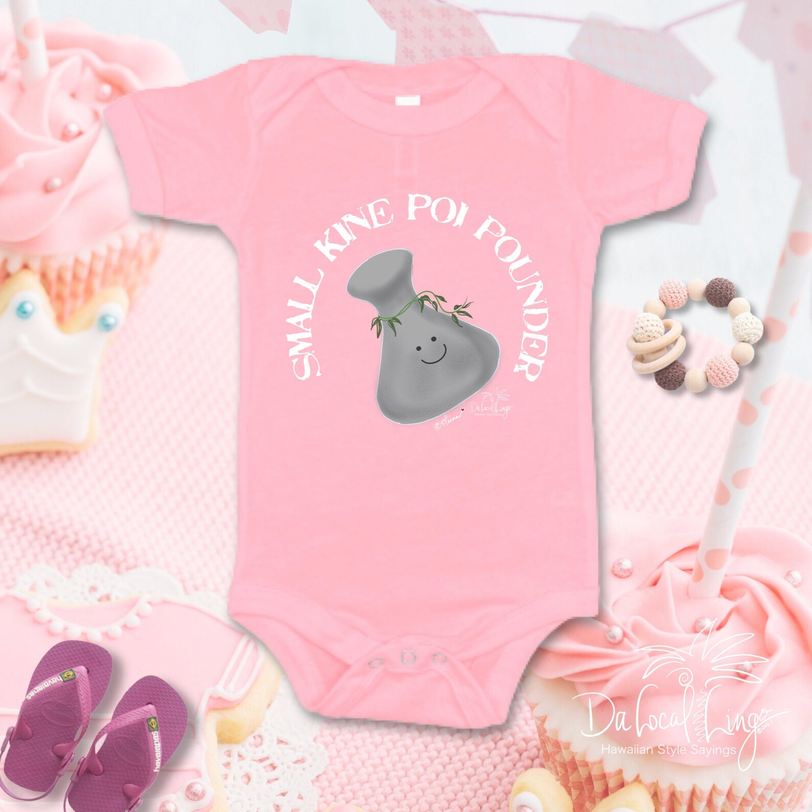 Small Kine Poi Pounder Baby Bodysuit by Da Local Lingo, Hawaiian Style ...