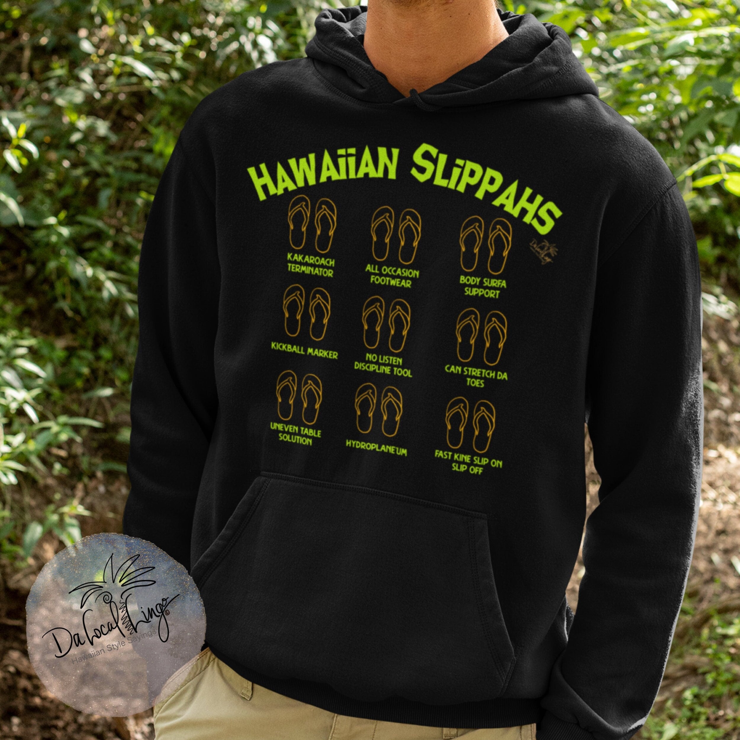 Hawaiian Slippahs Printed on High Quality Cotton Heritage Hoodie With ...