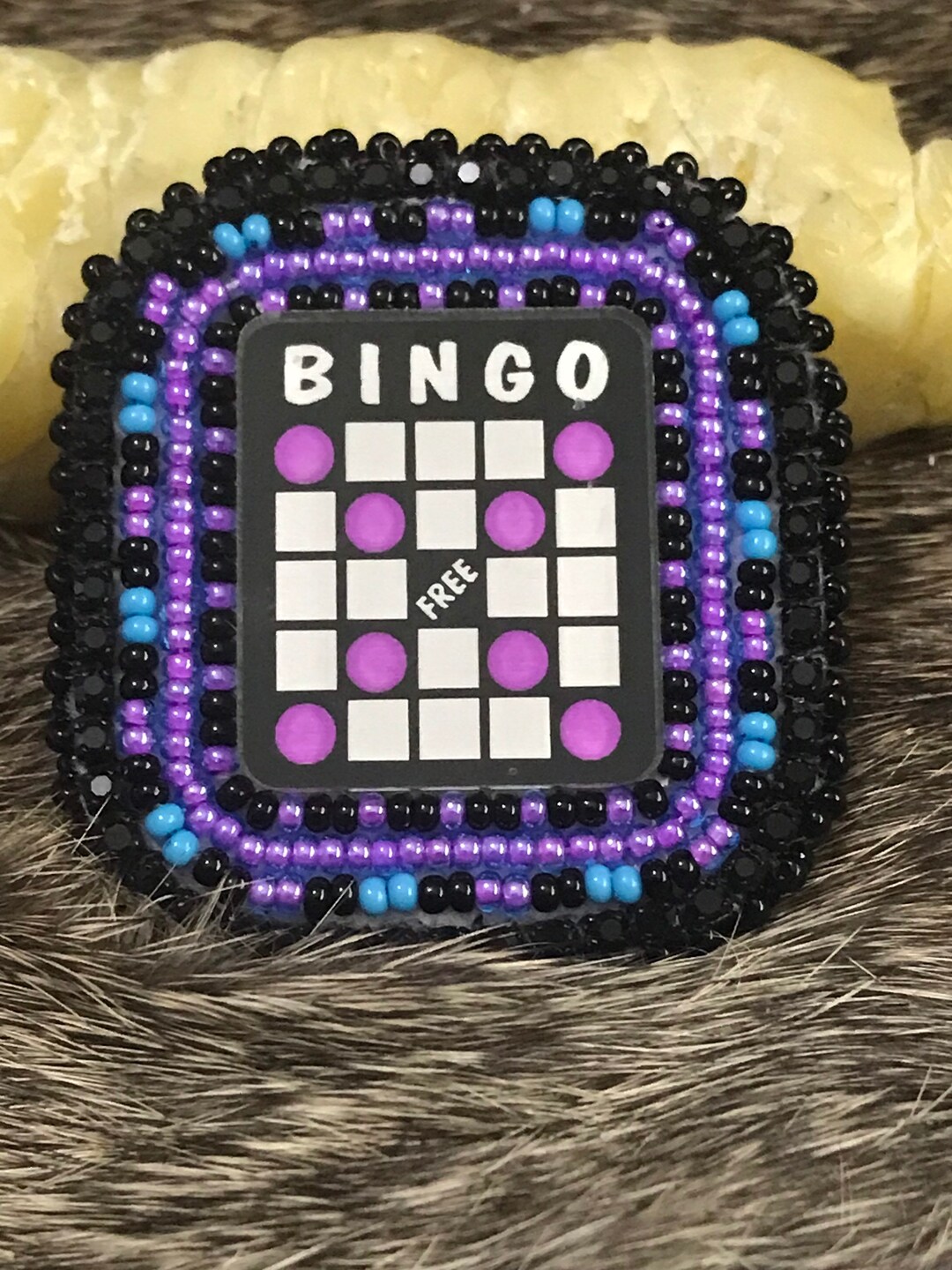 Native Beaded Bingo Pin/brooch - Etsy Canada