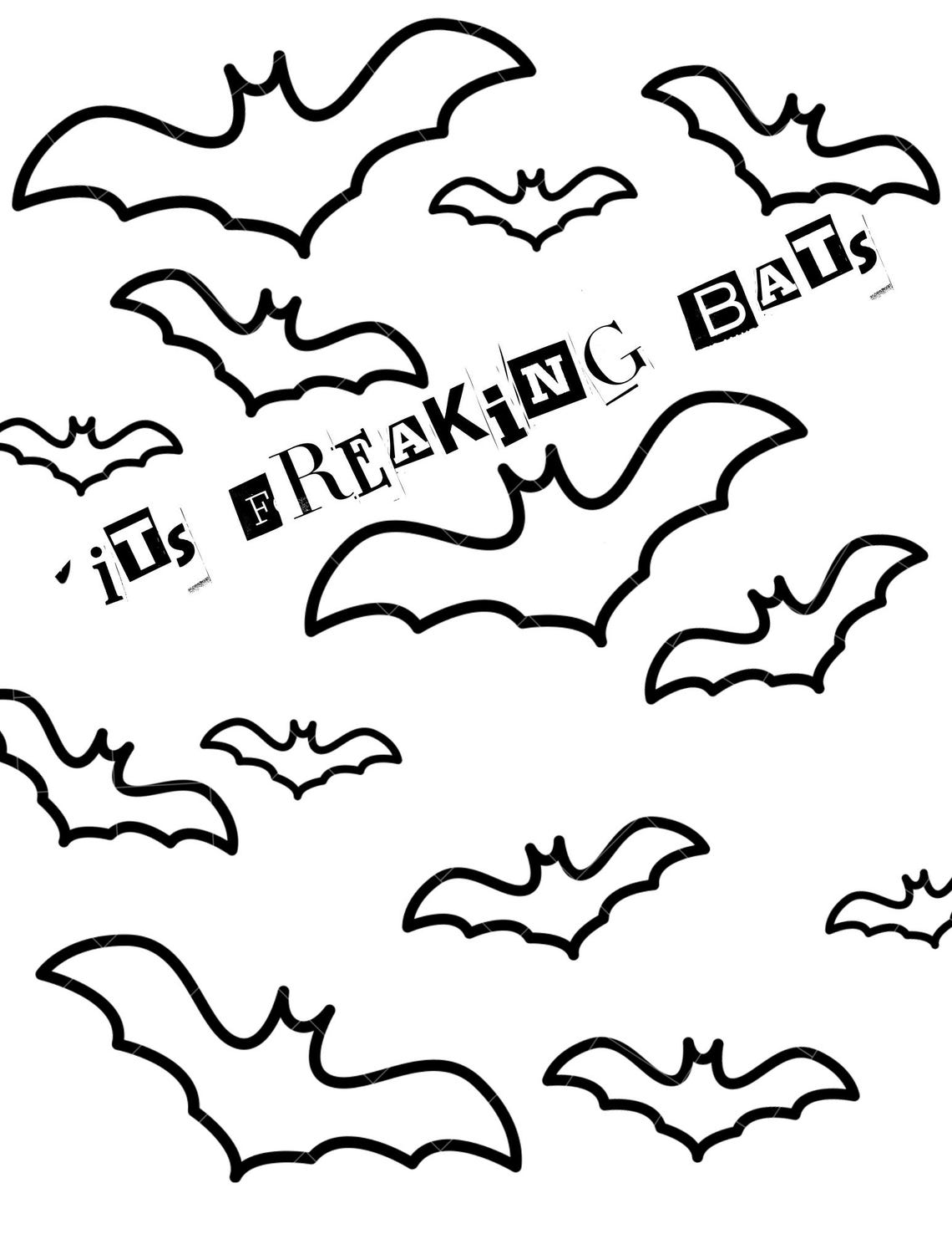 10 Halloween Coloring Pages, Its Freaking Bats, Trick or Treat, Happy ...