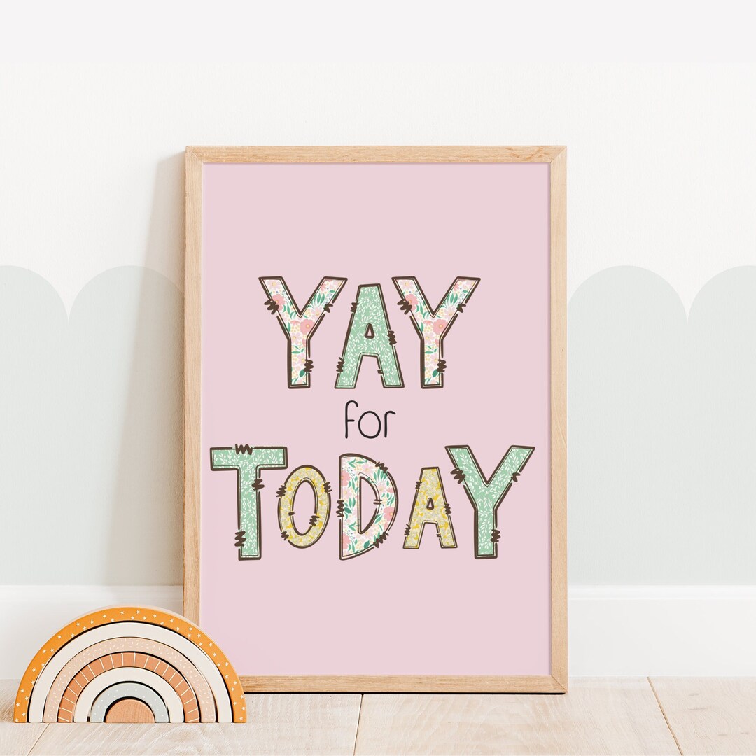 Yay for Today Floral Alphabet Wall Print Back to School Decor for Kids ...