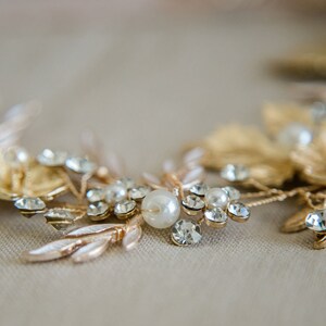 Autumn Golden Flower Crown Fall Wedding Flower Crown Metal - Etsy