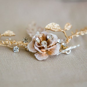 Alexis Hair Vine Rose Gold Bridal Hair Piece Wedding Crown Bridal Tiara ...