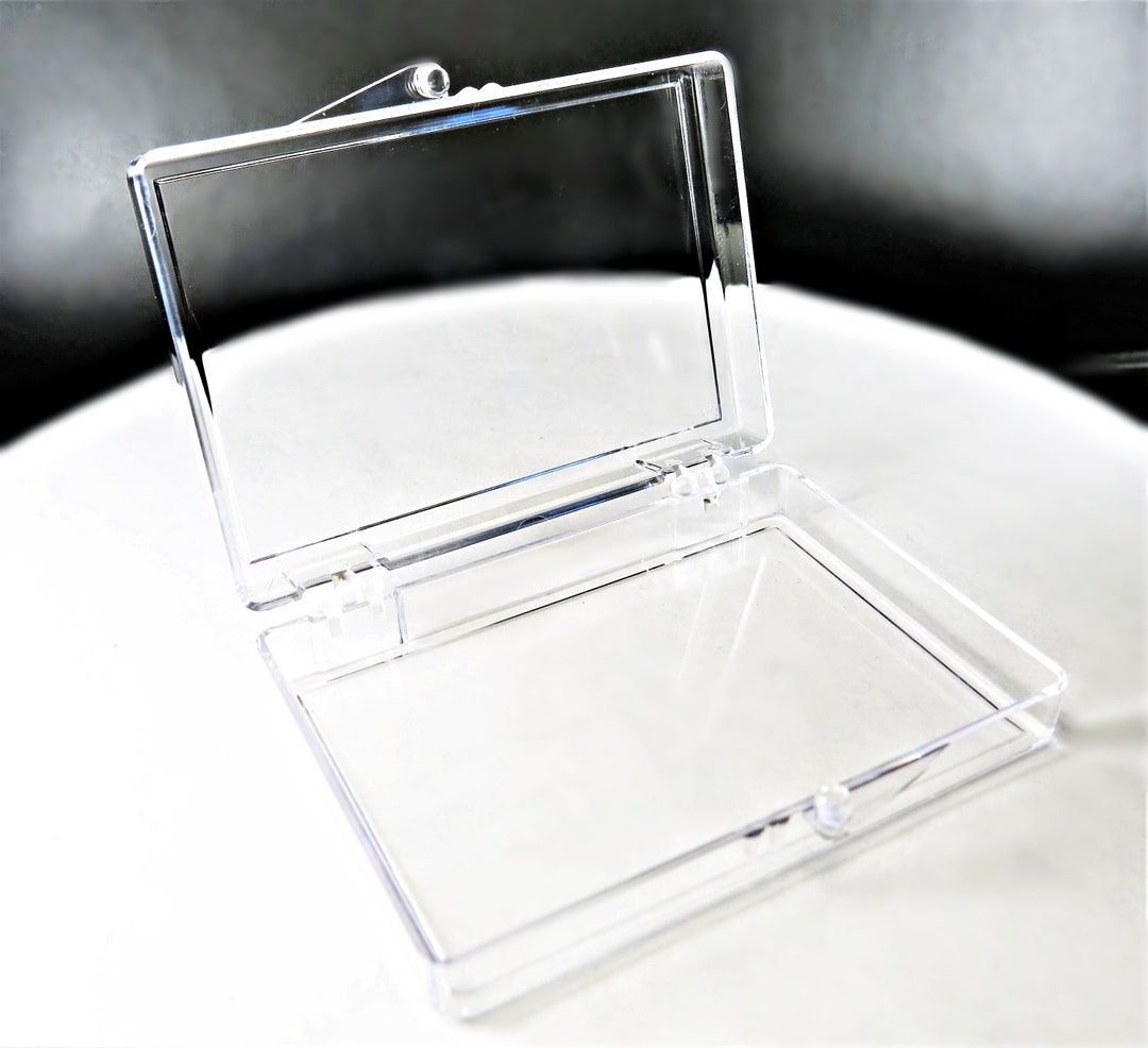 20 Rectangle Clear Plastic Box, Transparent Acrylic Box With Hinged Lid ...