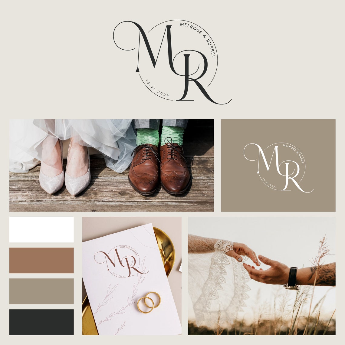 Elegant Modern Wedding Monogram, Premade Wedding Logo Design, Wedding ...