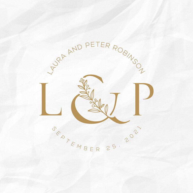 Elegant Wedding Monogram Modern Wedding Logo Design Wedding - Etsy