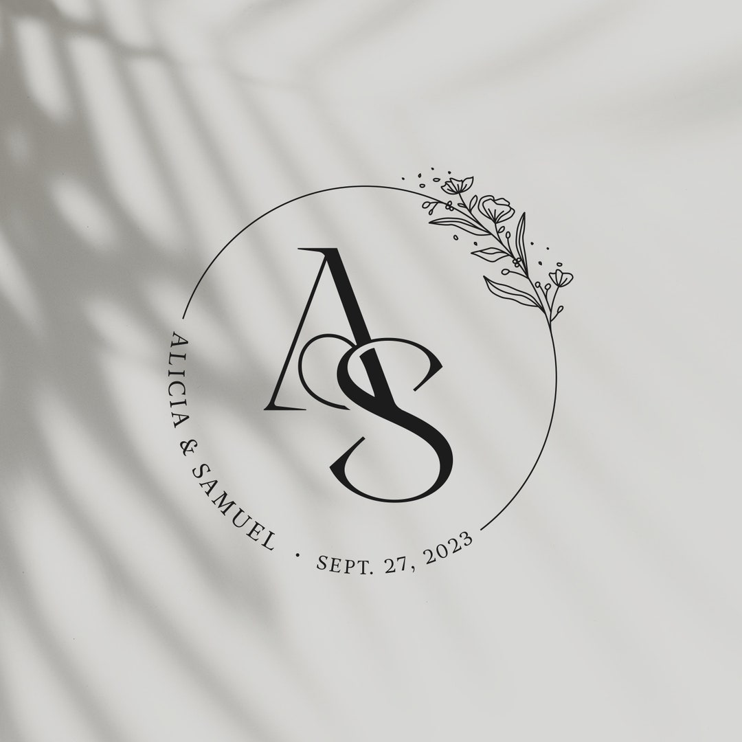 Elegant Modern Wedding Monogram Premade Wedding Logo Design - Etsy