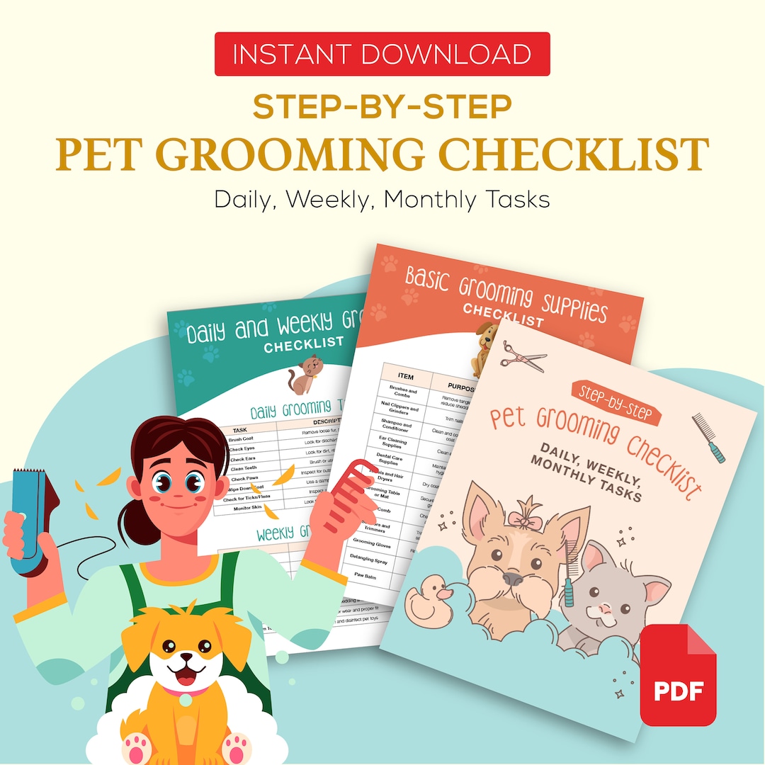 Printable Pet Grooming Planner Tracker - Instant Download, Dog Grooming ...