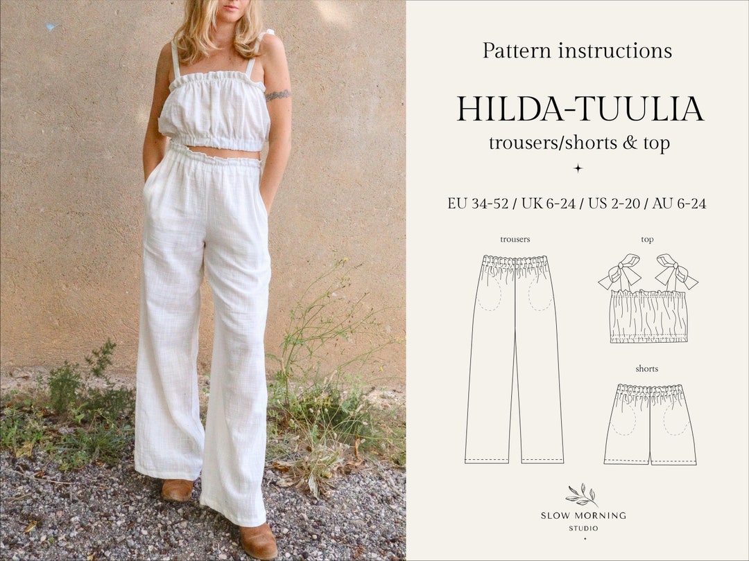 Digital Sewing Pattern, Digital PDF Sewing Pattern for Women, Trousers ...