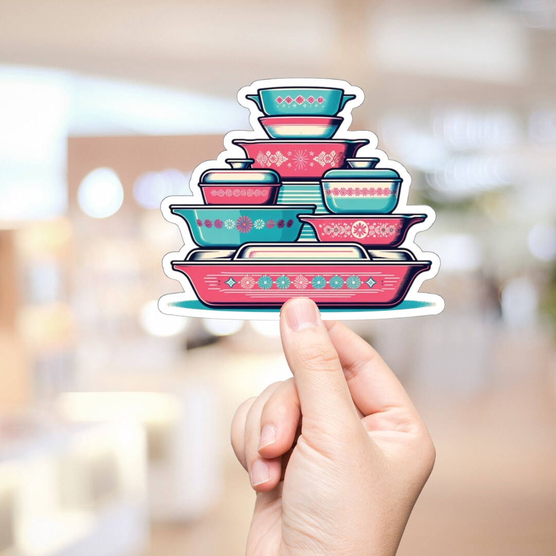 Stacked Pyrex Retro Sticker - Grandma Kitchen - Gift for Mom - Vintage ...