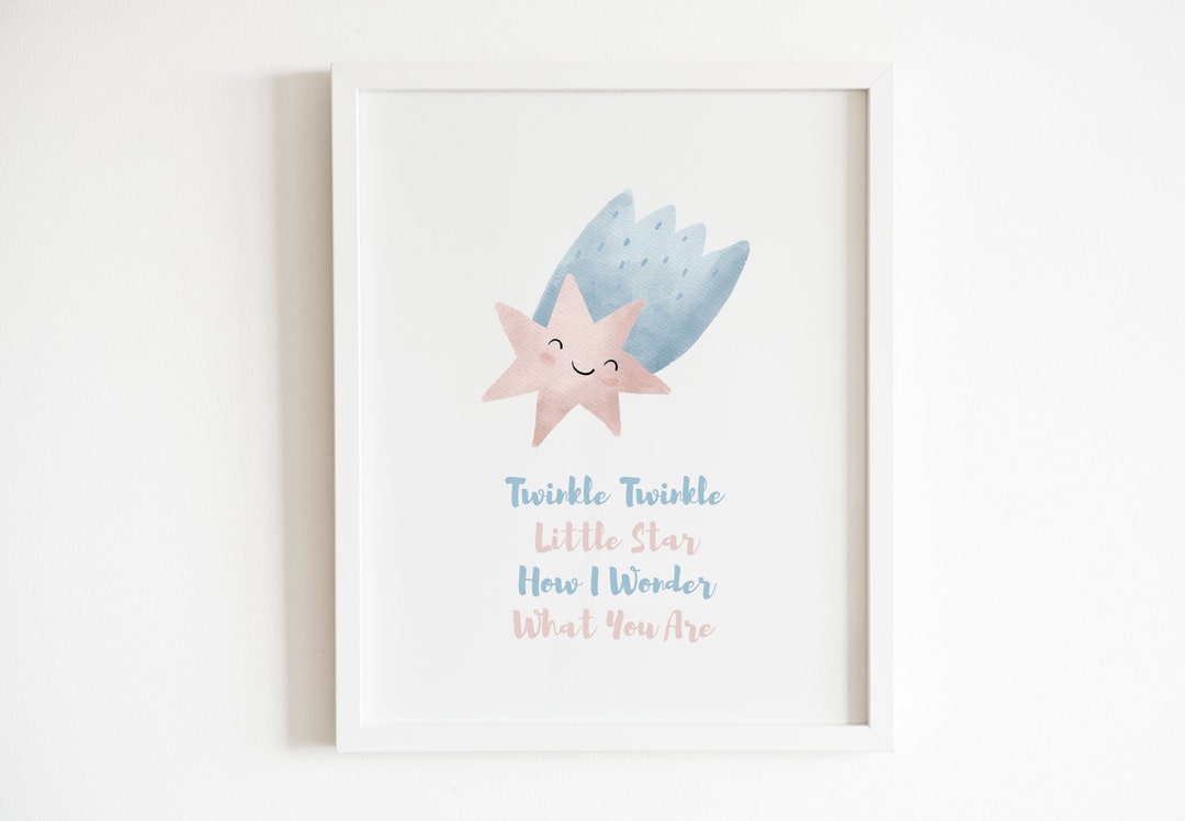 Twinkle Twinkle Nursery Rhyme Print Wall Decor Nursery Print Nursery ...