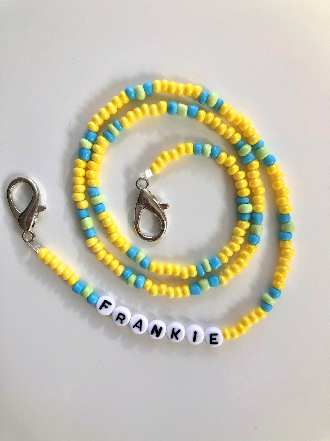 Personalized Kids Mask Lanyard, Girl Mask Holder, Face Mask Beaded ...