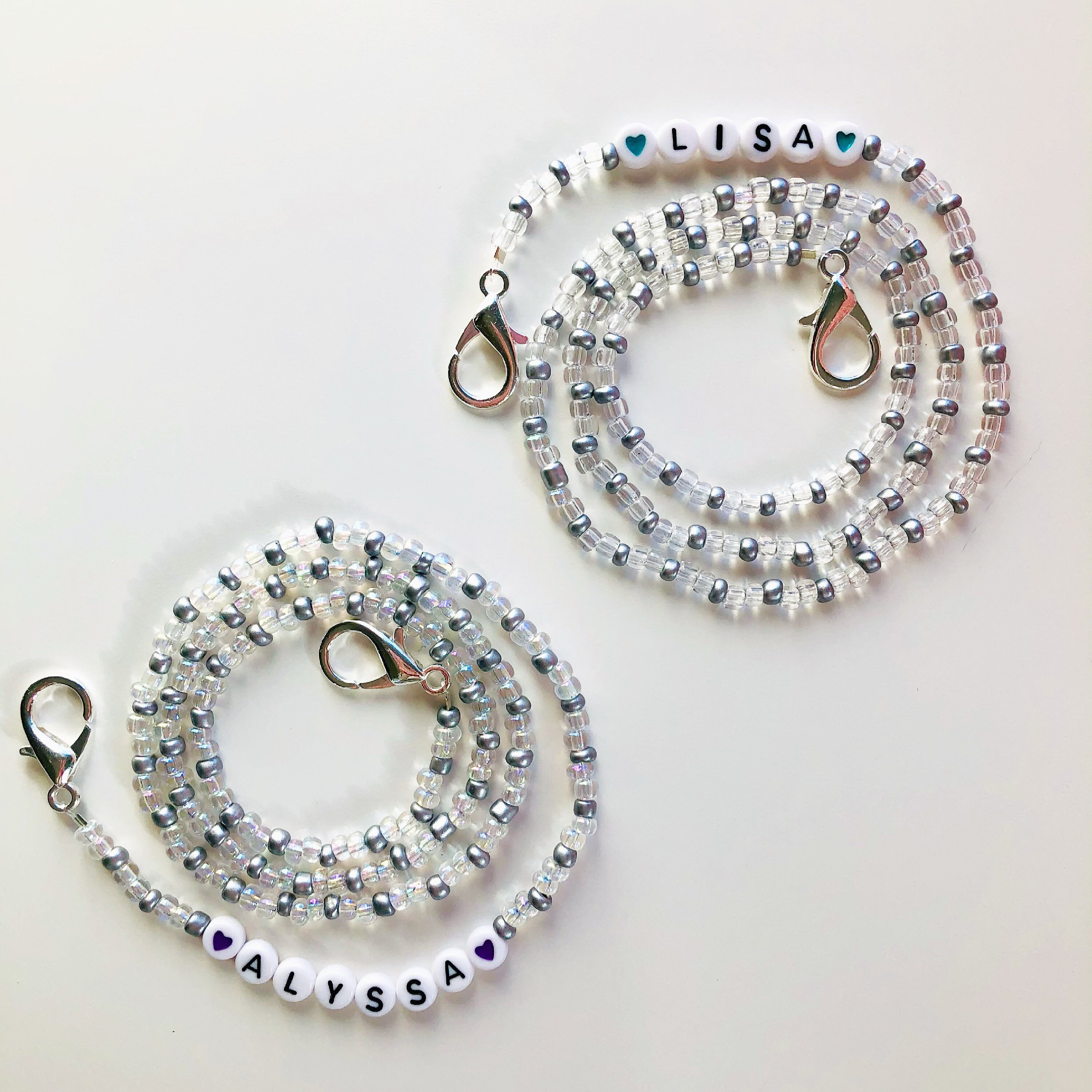 Personalized Teacher Gift, Beaded Face Mask Chain, Back to School Face ...