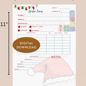 Template/ Order Form/ Printable/ Business/ Instant Download/ Small ...