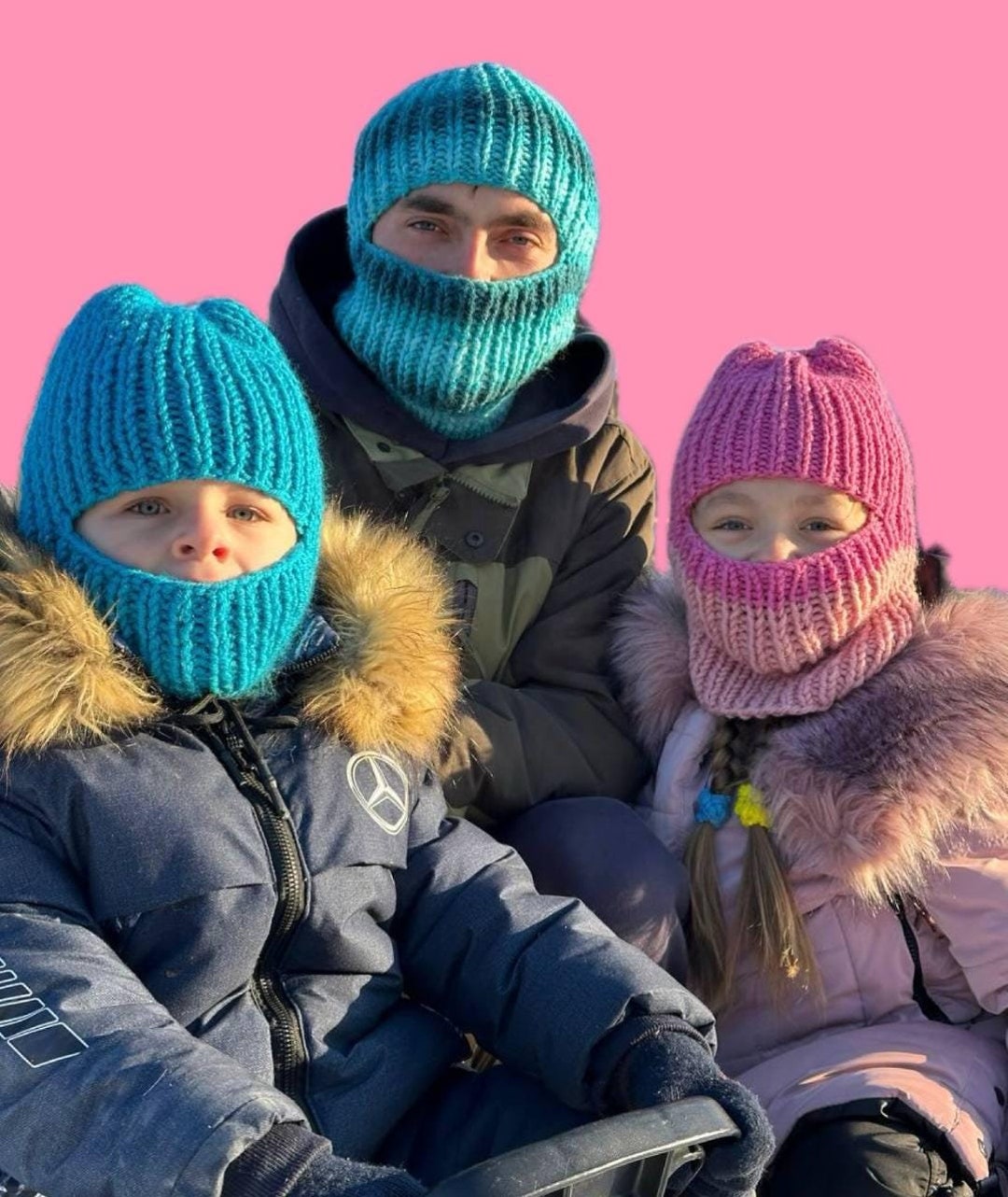 Handmade Knitted Balaclava for Whole Family in Different Colors ...