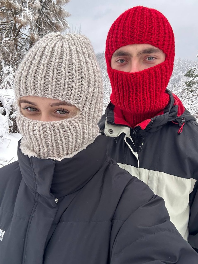 Red Handmade Balaclava for Men. Warm Soft Ski Mask - Etsy