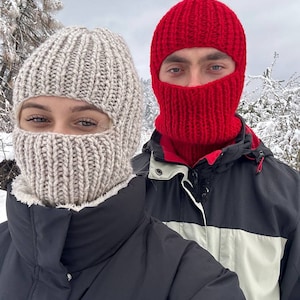 Red Handmade Balaclava for Men. Warm Soft Ski Mask - Etsy