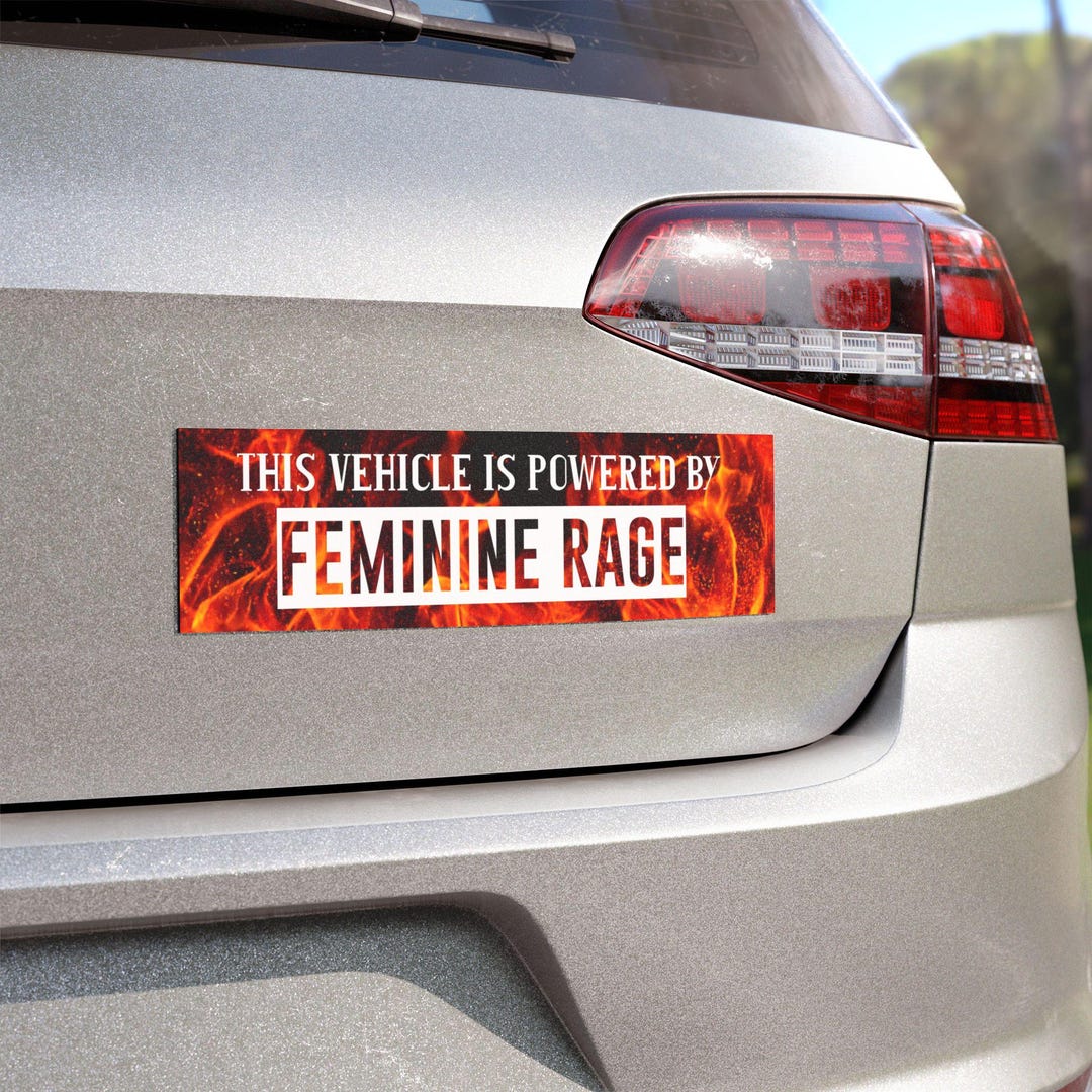 Feminine Rage Car Magnet, Woman Power Vehicle Decal, Feminist Bumper ...