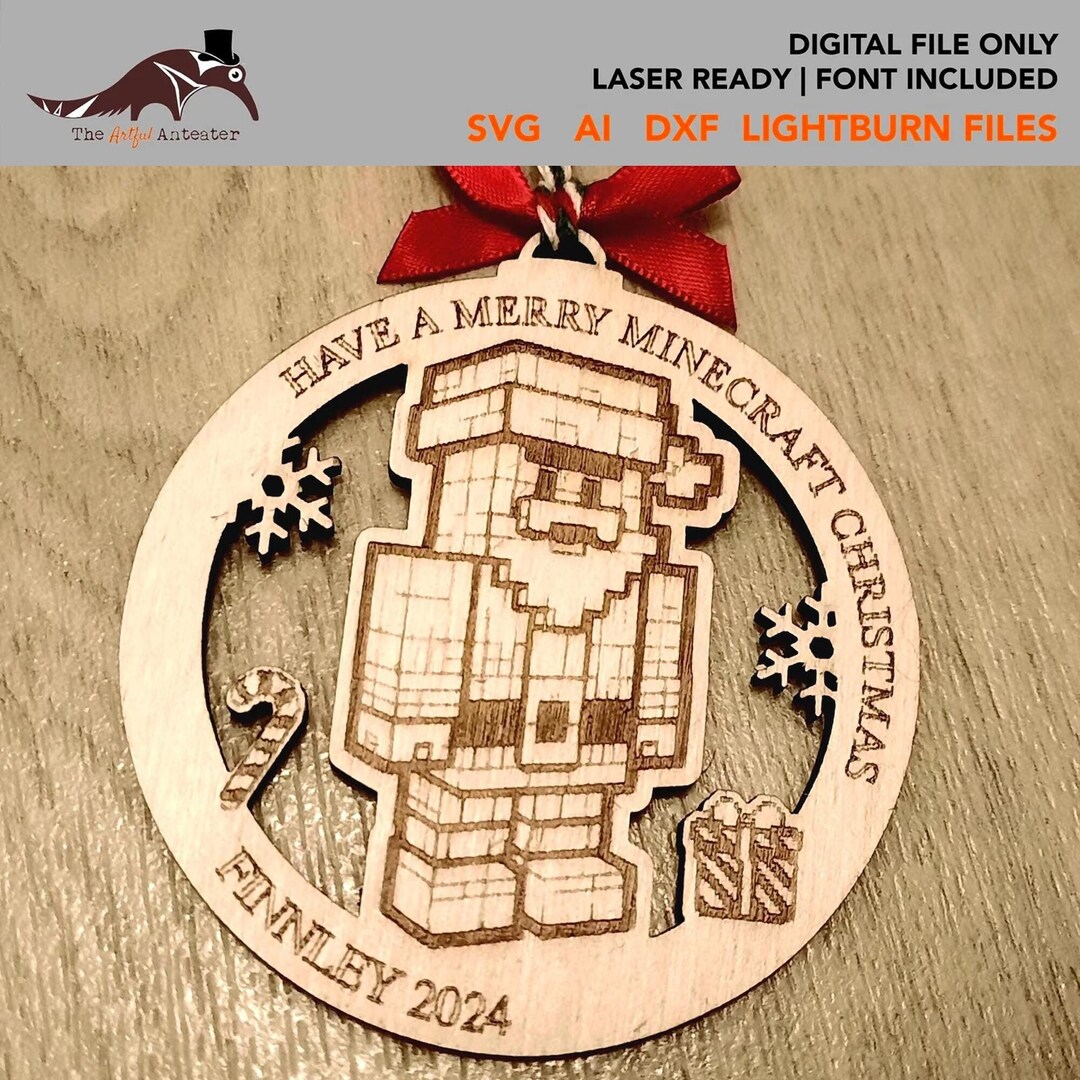 Minecraft Game Inspired Christmas Ornament Decoration Laser Ready ...