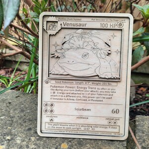 Pokemon Trading Card Venusaur Laser Ready Template SVG DXF Laser Cut ...