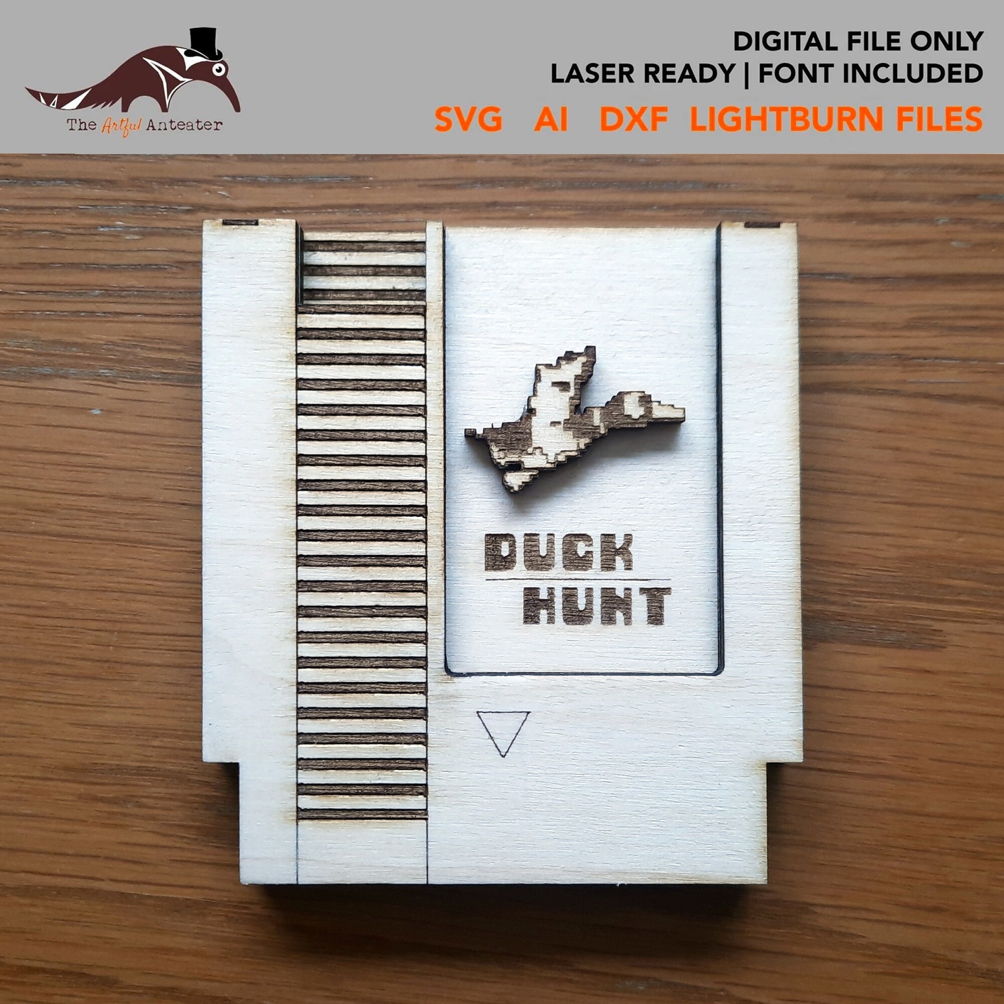 Retro NES Duck Game Cartridge Laser Ready Template SVG DXF Laser Cut ...