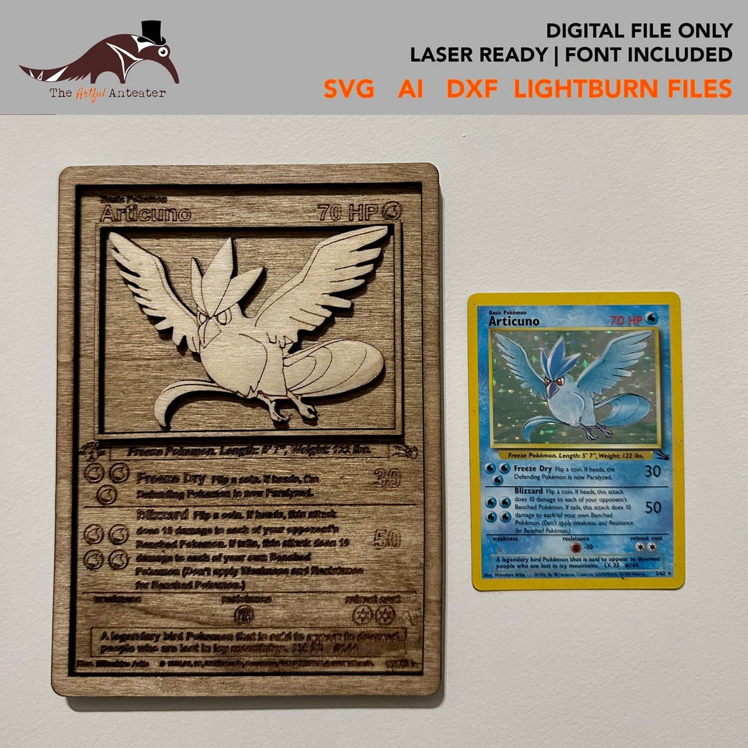 Pokemon Trading Card Articuno Laser Ready Template SVG DXF Laser Cut ...