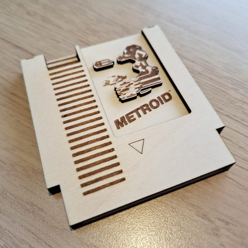 Metroid NES Game Cartridge Laser Ready Template SVG DXF Laser Cut File ...