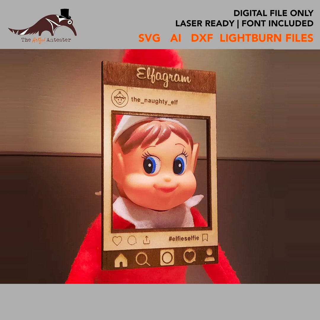 Christmas Elf Elfie Elfagram Prop Christmas Decoration Ornament Laser ...