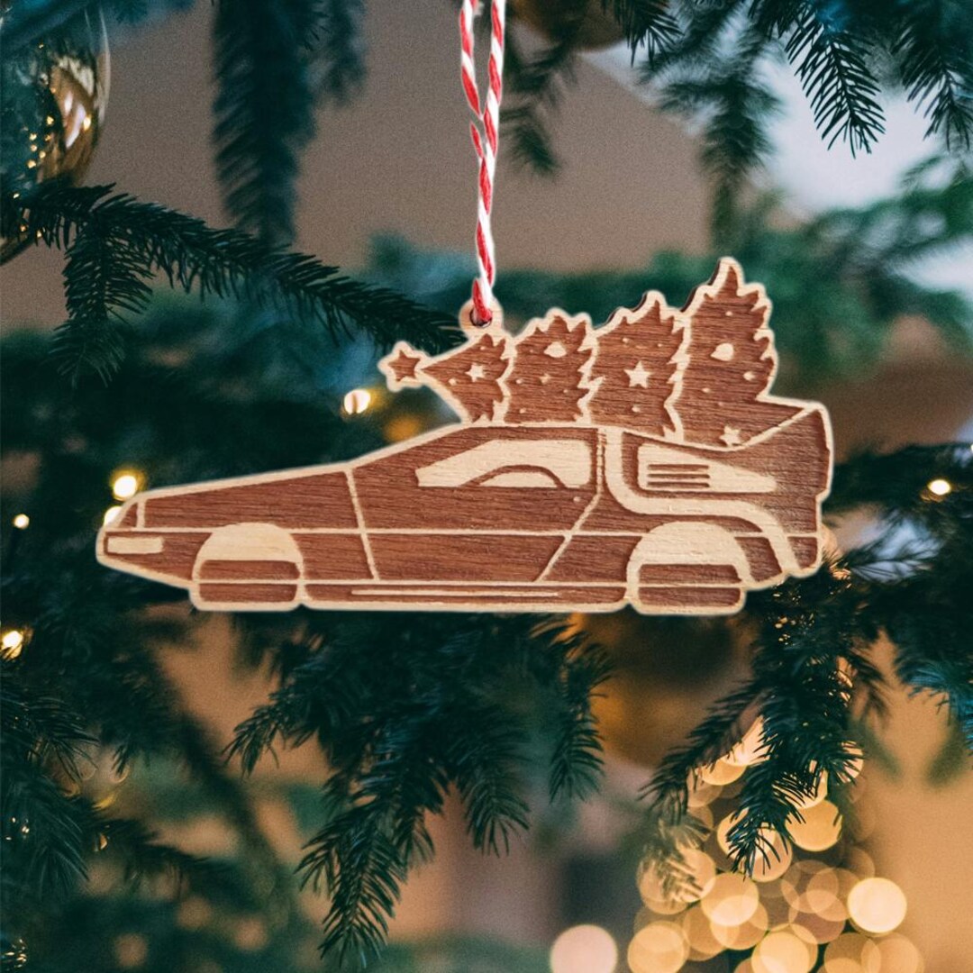 Back to Future Delorean Inspired Christmas Wooden Ornament Christmas ...