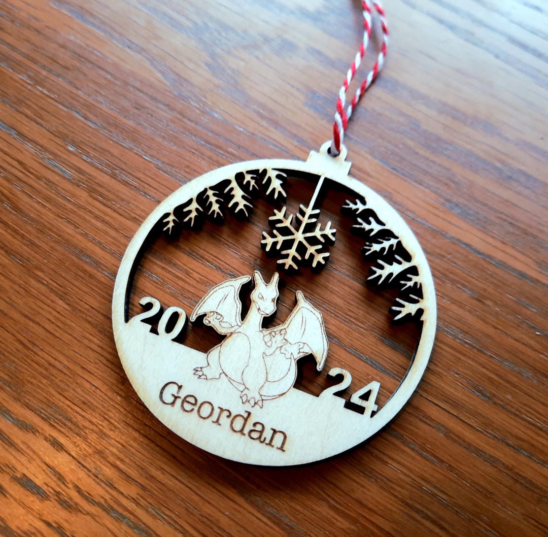 Personalised Charizard Pokémon Inspired Christmas Ornament Decoration ...