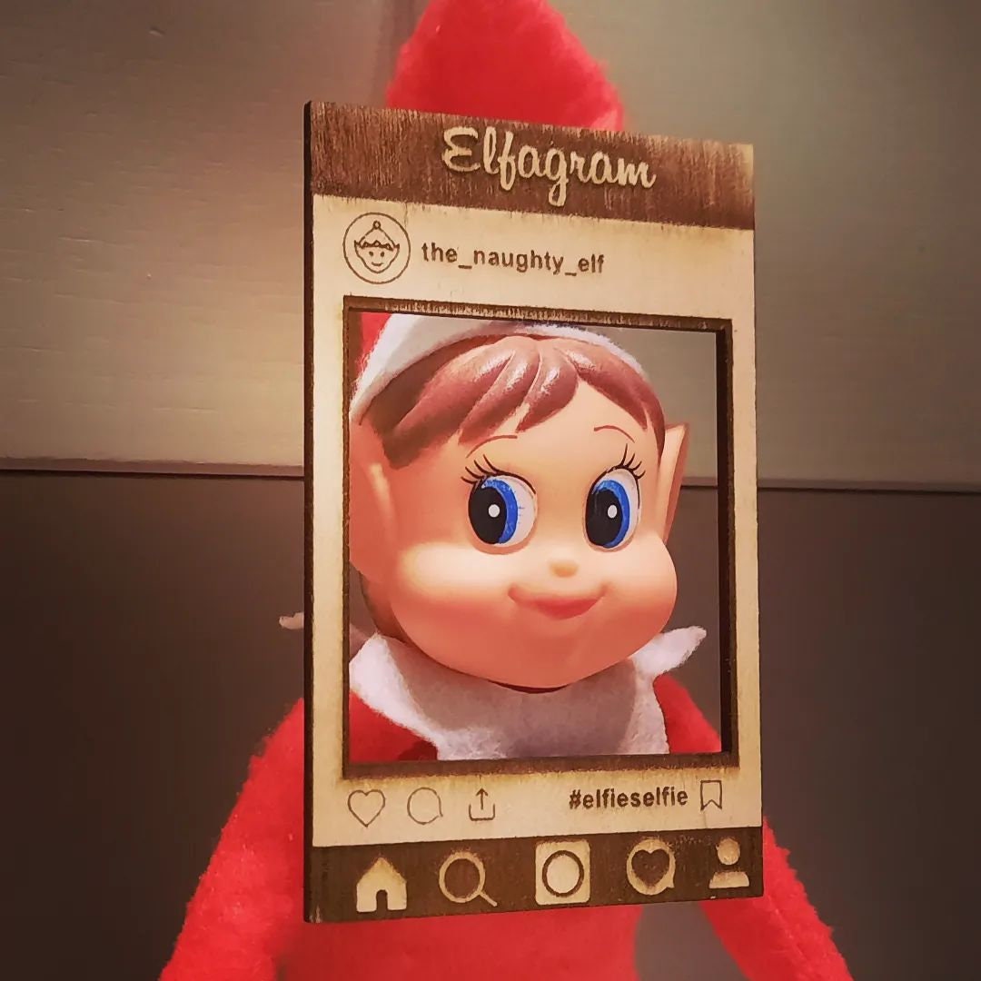 Christmas Elf Elfie Elfagram Prop Frame Decoration Ornament Posted UK ...