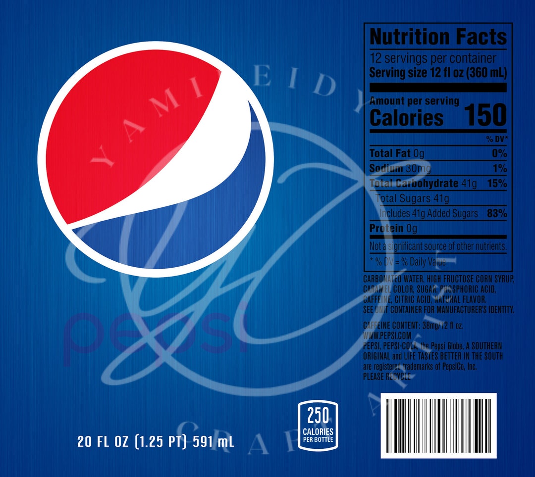 PEPSI 20oz Skinny Tumbler, Sublimation Design, Digital Downloadable ...