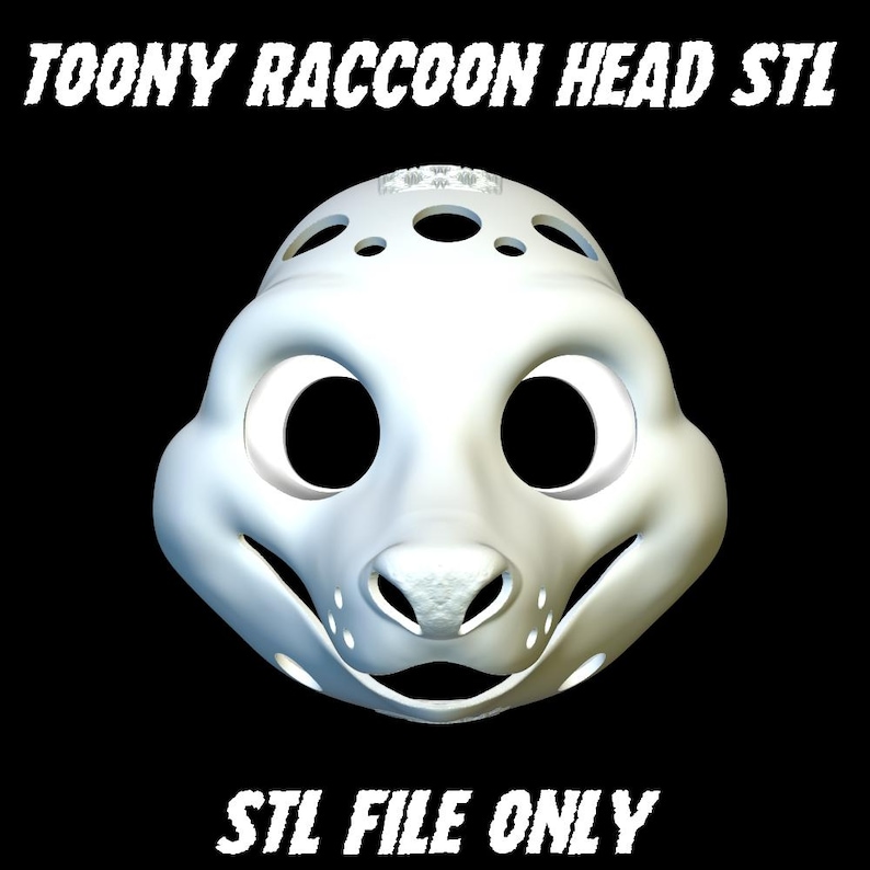 Toony Raccoon Fursuit Head Base STL File - Download and Print! - Etsy