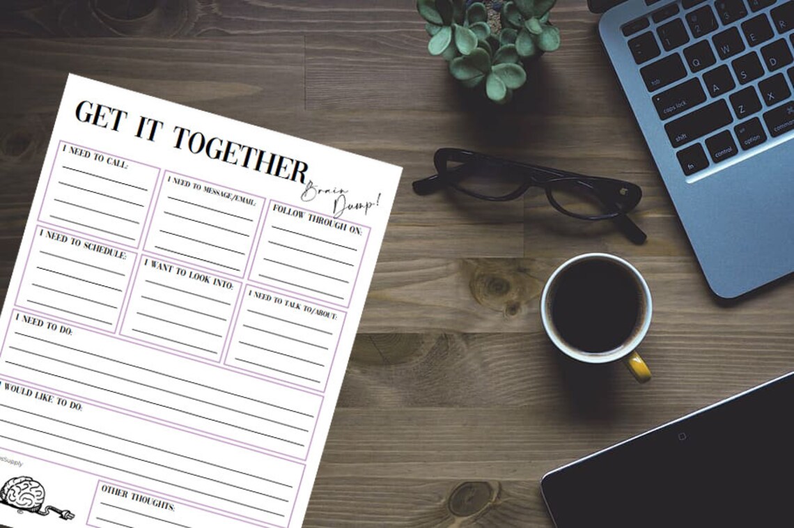 Thought Organizer & Planner Brain Dump Get It Together - Etsy