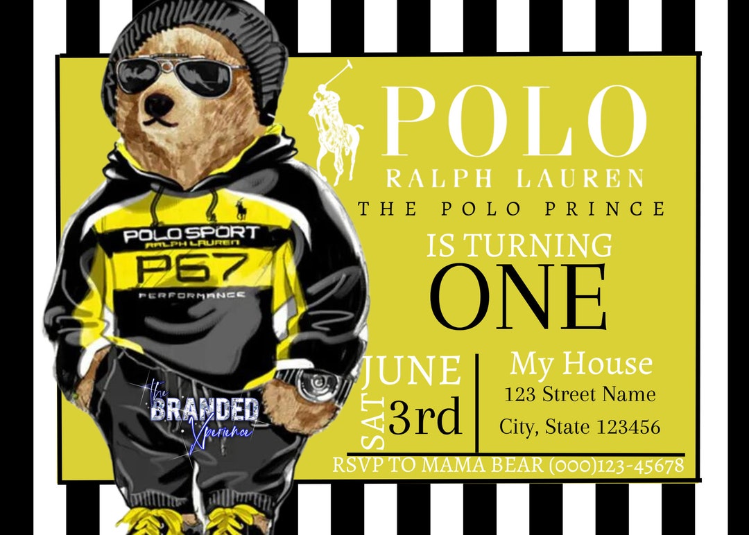 Polo Prince Birthday Invitation Canva DIY - Etsy