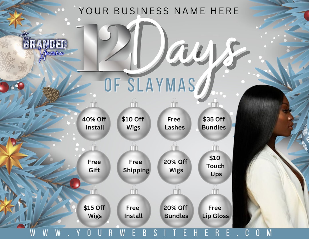 12 Days of Slaymas DIY Flyer - Etsy