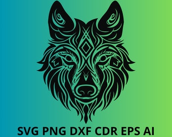 Wolf Head Logo SVG DXF PNG Wolfs Laser Engraving Clipart Cricut - Etsy