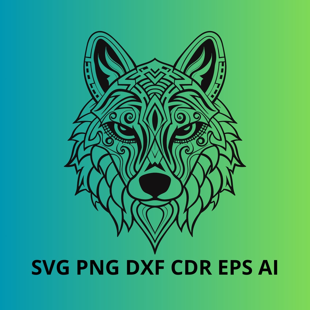 TÊTE DE LOUP SVG, Dxf, Eps, Ai, Png, Clipart de loup, Jpg de loup, tête ...