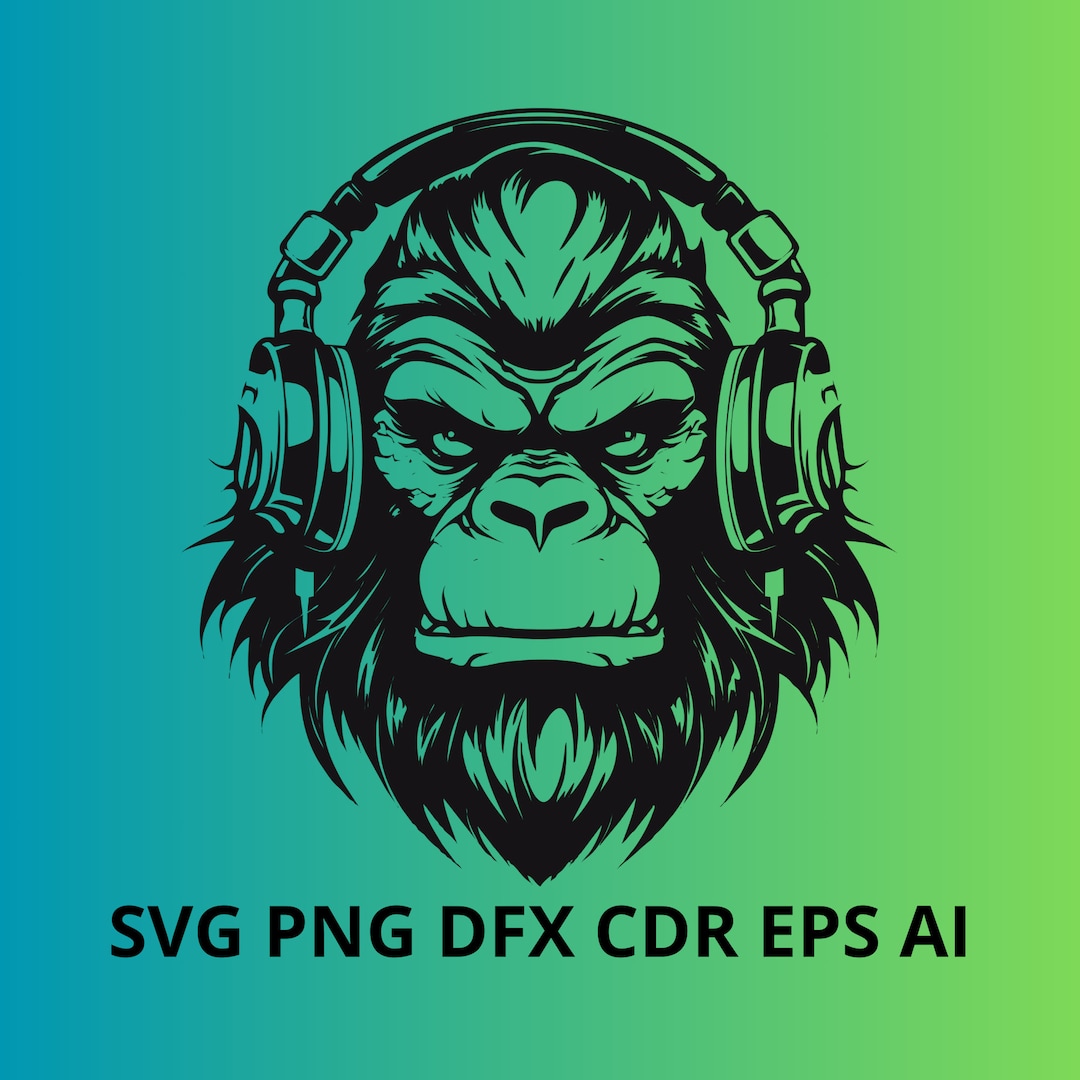 Monkey HEAD SVG, Dfx, Eps, Ai, Png, Monkey Clipart, Monkey Jpg, Monkey ...