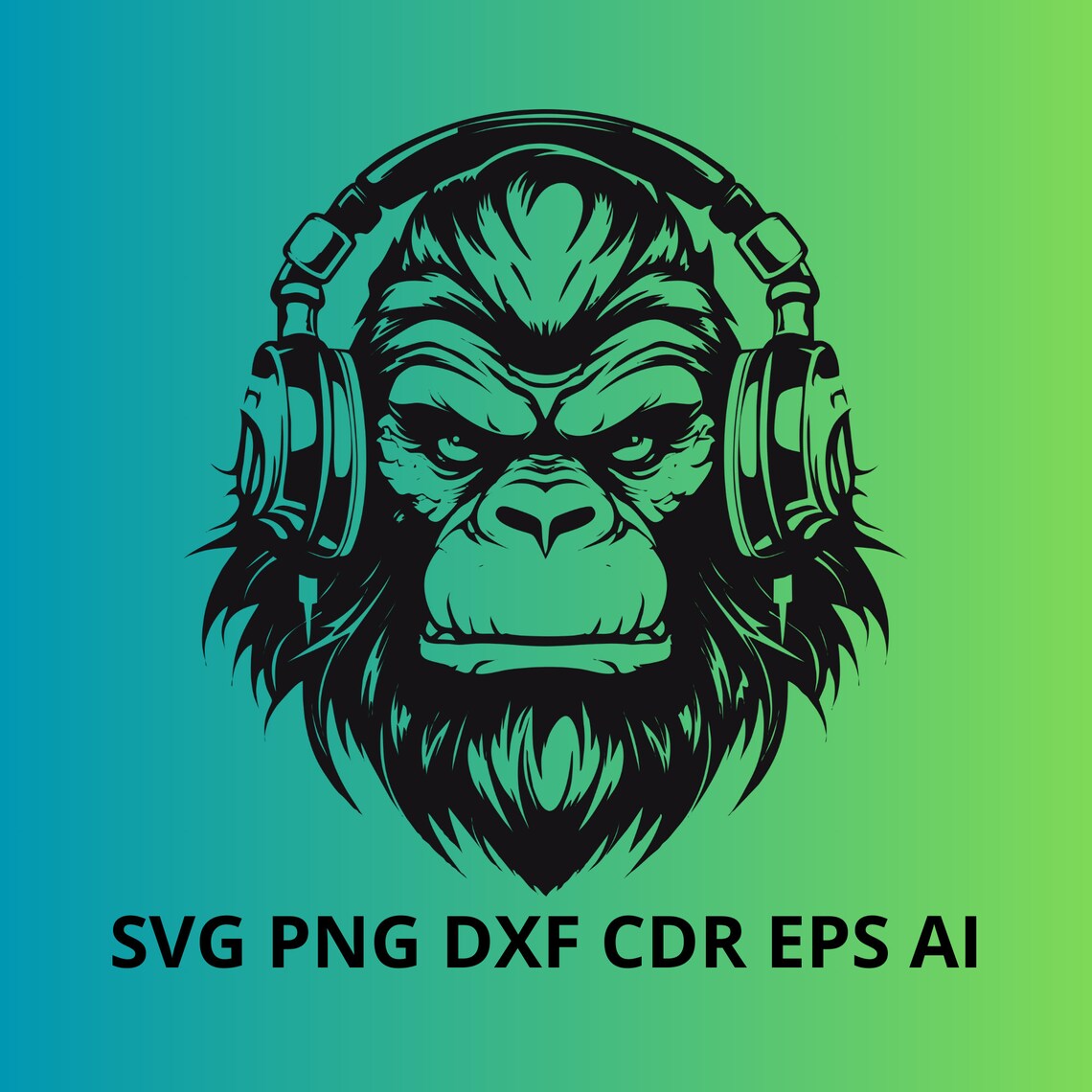 Monkey HEAD SVG, Dxf, Eps, Ai, Png, Monkey Clipart, Monkey Jpg, Monkey ...