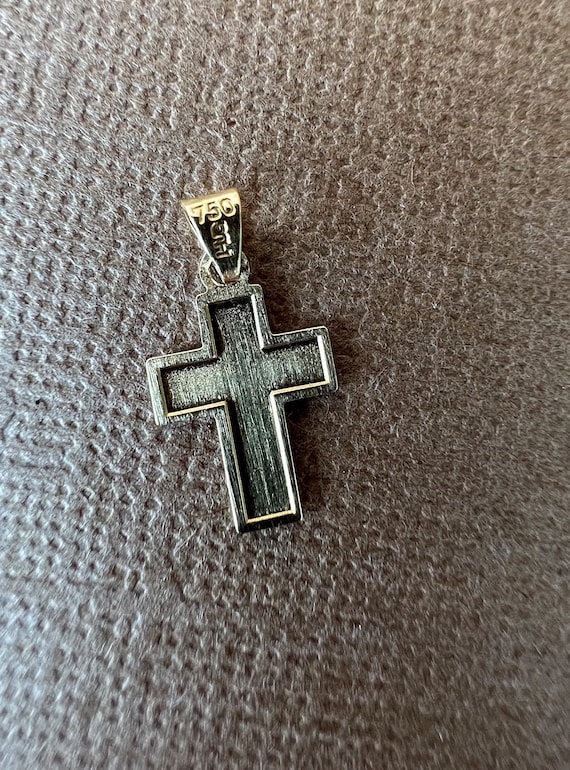 18K Solid Gold Cross Pendant Design - Gem