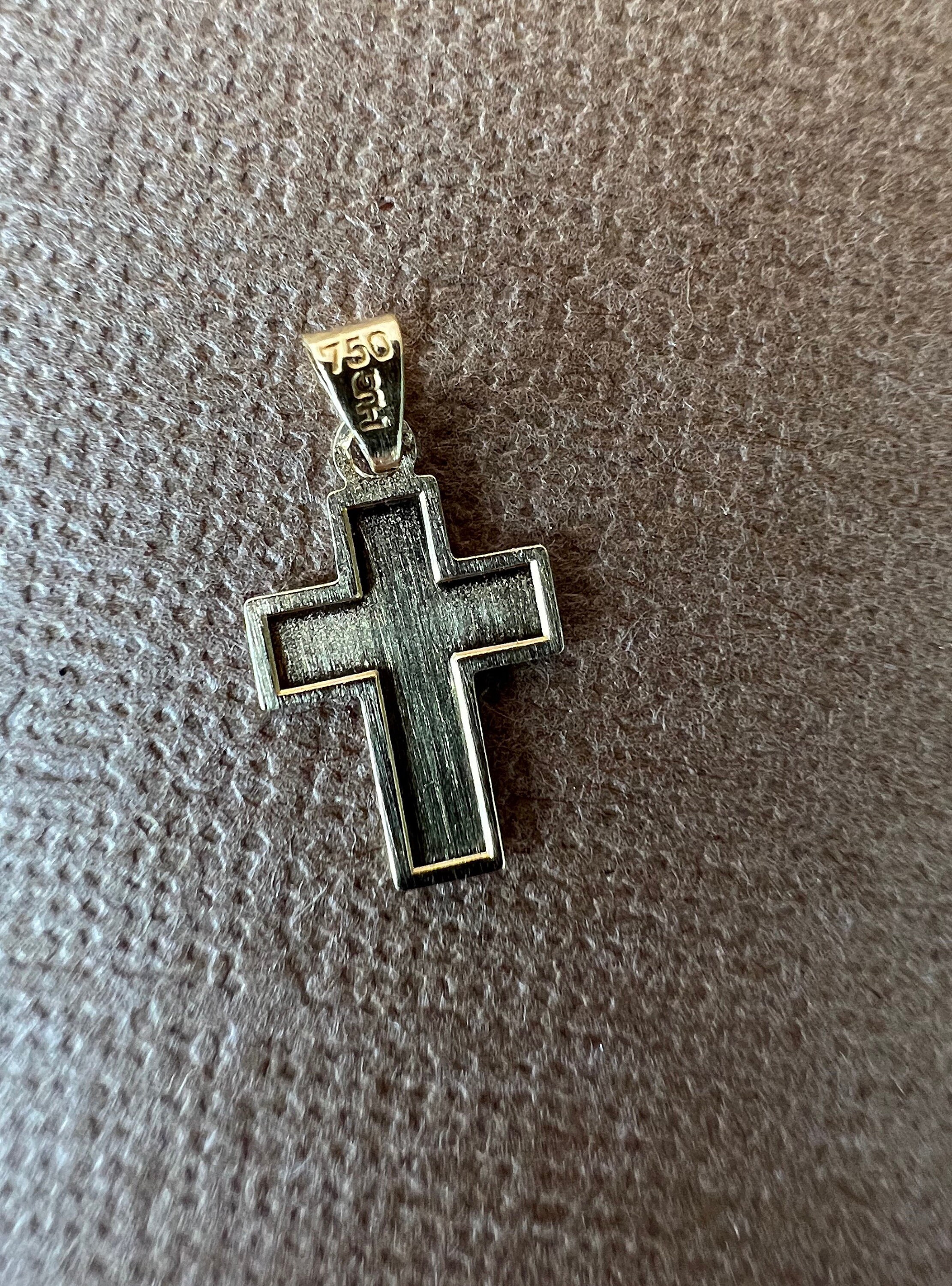 18K Solid Gold Cross Pendant Design - Etsy