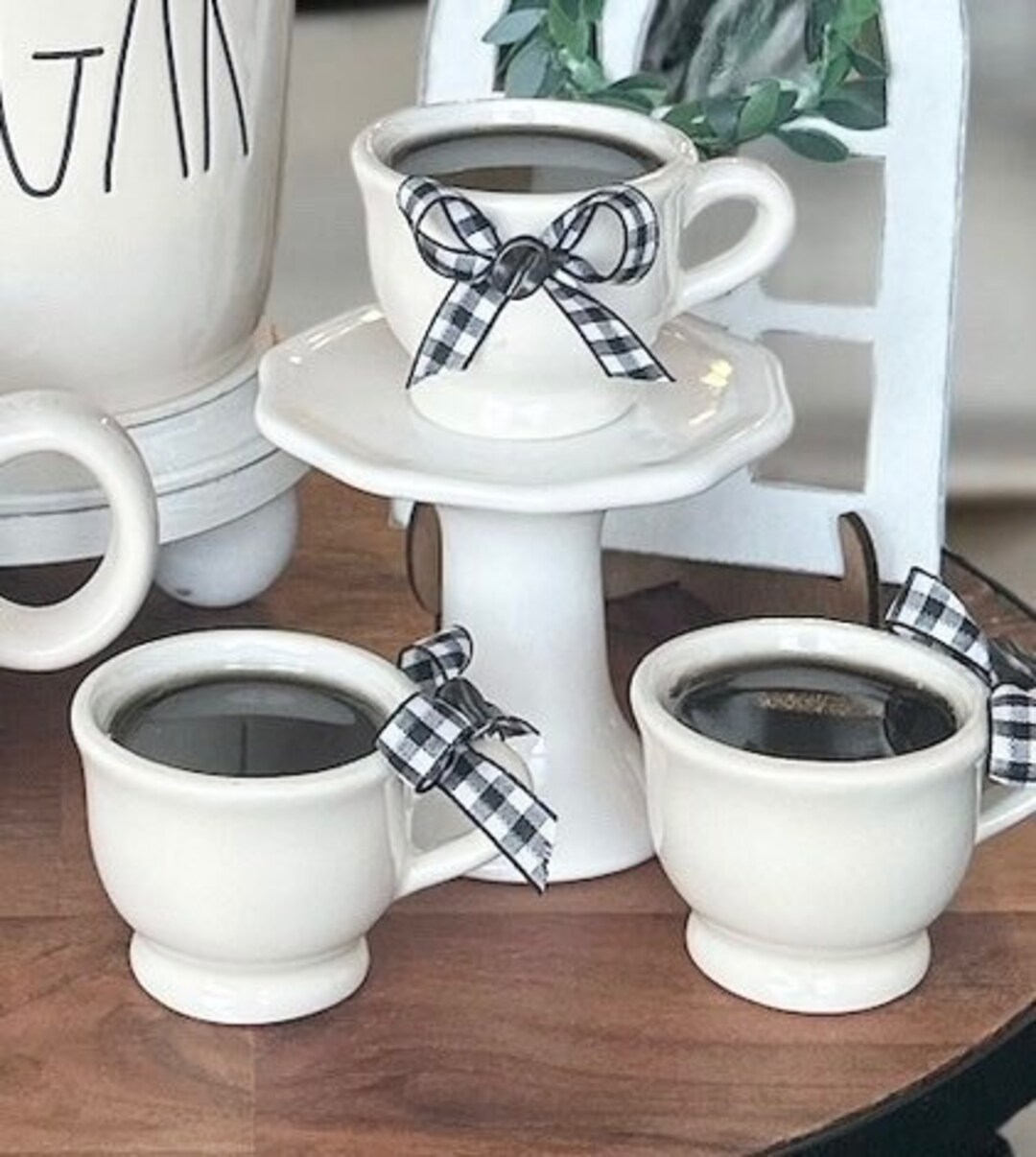 Mini Mugs of Faux Coffee. Rae Dunn Photo Props Tiered Trays Fake Bakes ...