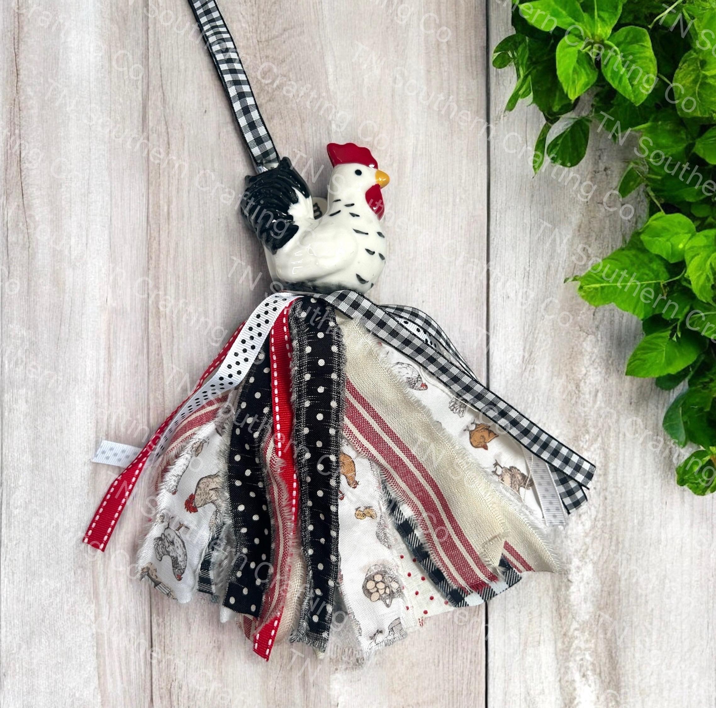 Farmhouse Style Hanging Rooster Tassel / Ornaments / Cabinet Decor ...