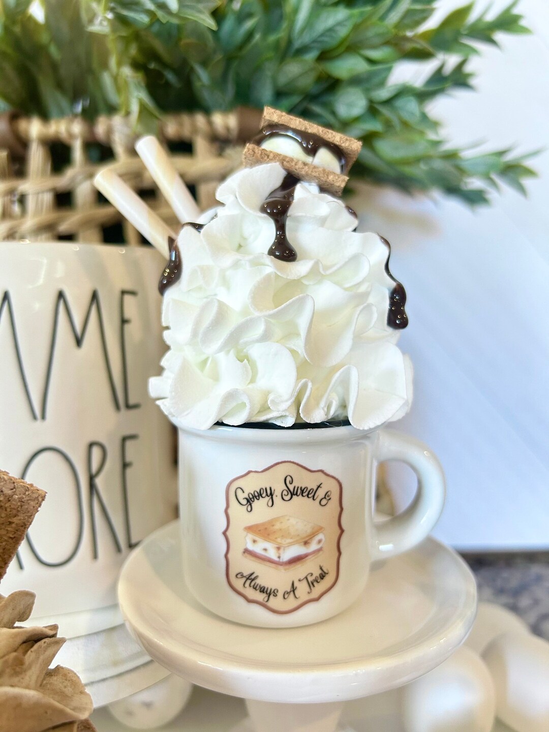 Faux Whipped Cream Drink in a Mini Smores Mug Fake Bake Smores Fudge ...