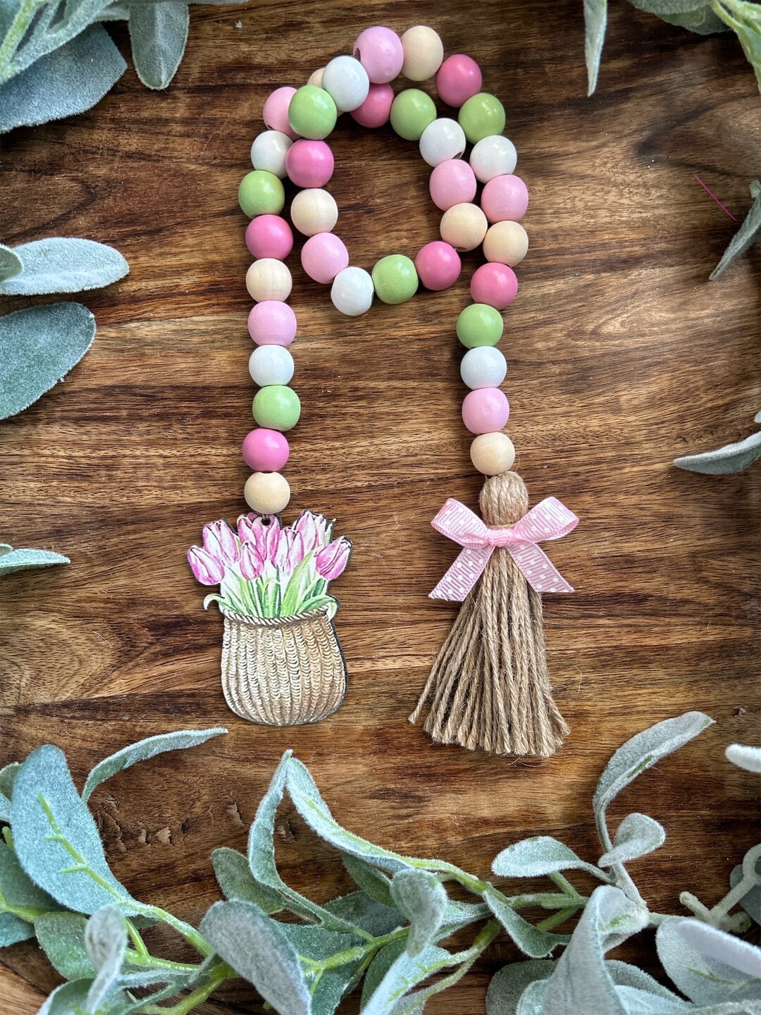 Spring Flowers Wood Beaded Garland for Display Photo Props - Etsy