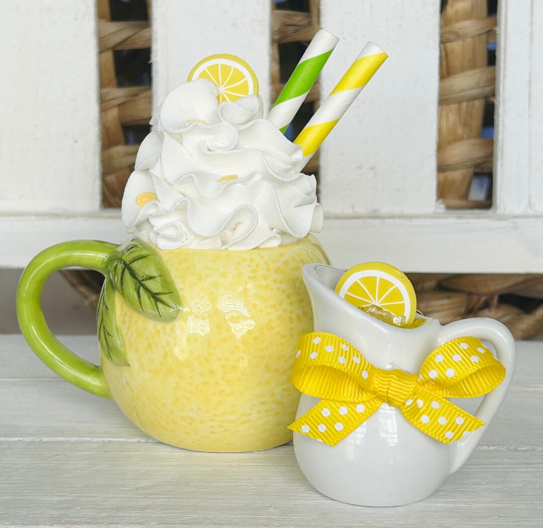 Handmade Mini Lemonade Pitcher for Tiered Trays Fake Food Fake Bakes ...