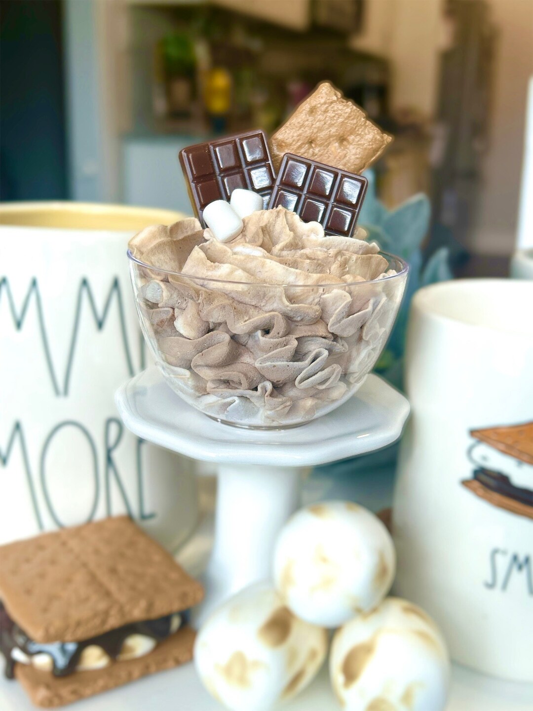 Handmade Faux Smores Dip for Display Fake Bake Rae Dunn Tiered Trays ...