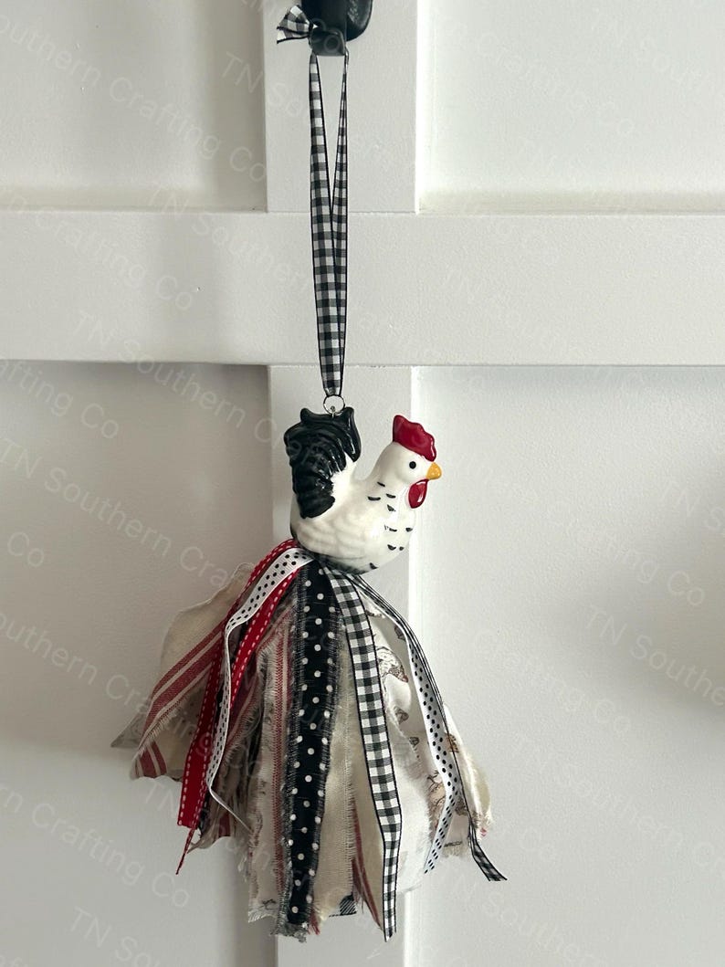 Farmhouse Style Hanging Rooster Tassel / Ornaments / Cabinet Decor ...