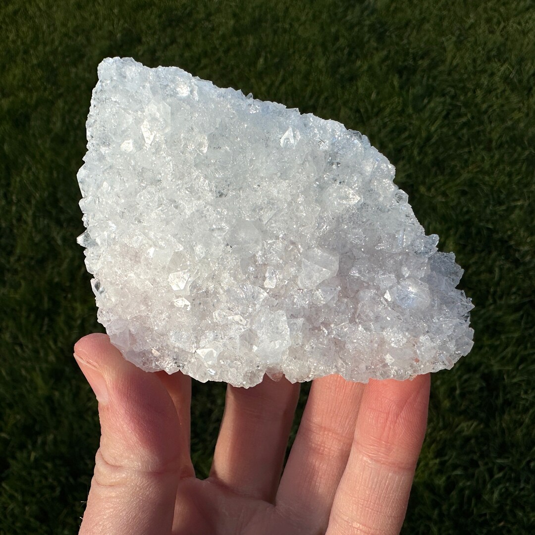 White Apophyllite Crystal Cluster | Raw Natural Diamond White ...